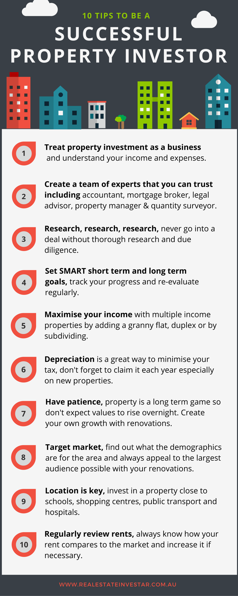[Infographic] 10 Tips to be a Successful Property Investor